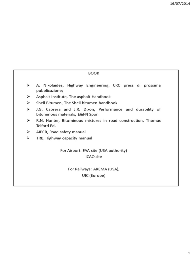 Key References for Highway Engineering | PDF