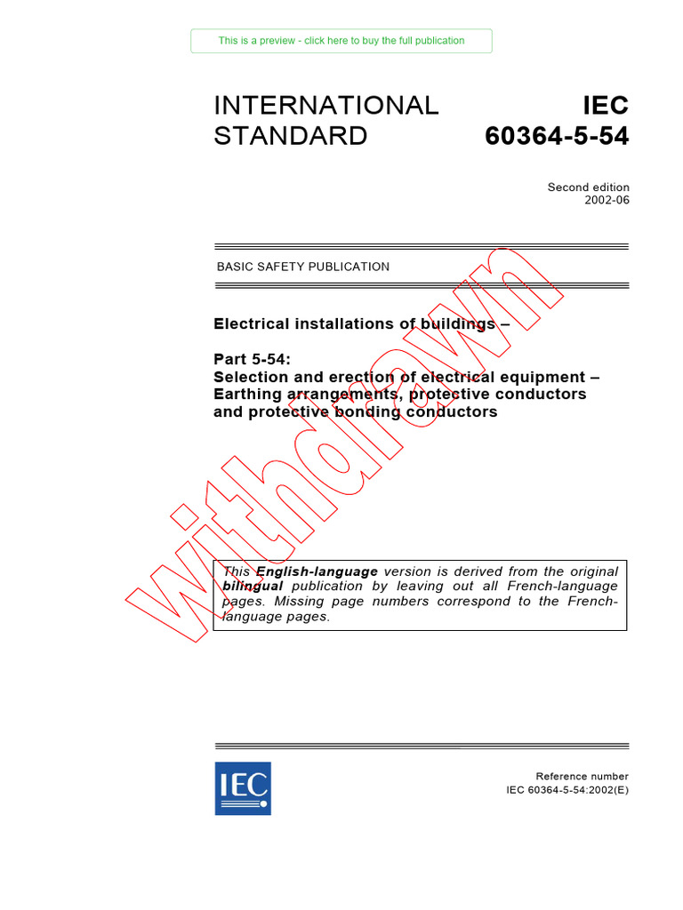 Iec 60364-5-54 | PDF | Electrical Wiring | International Electrotechnical Commission