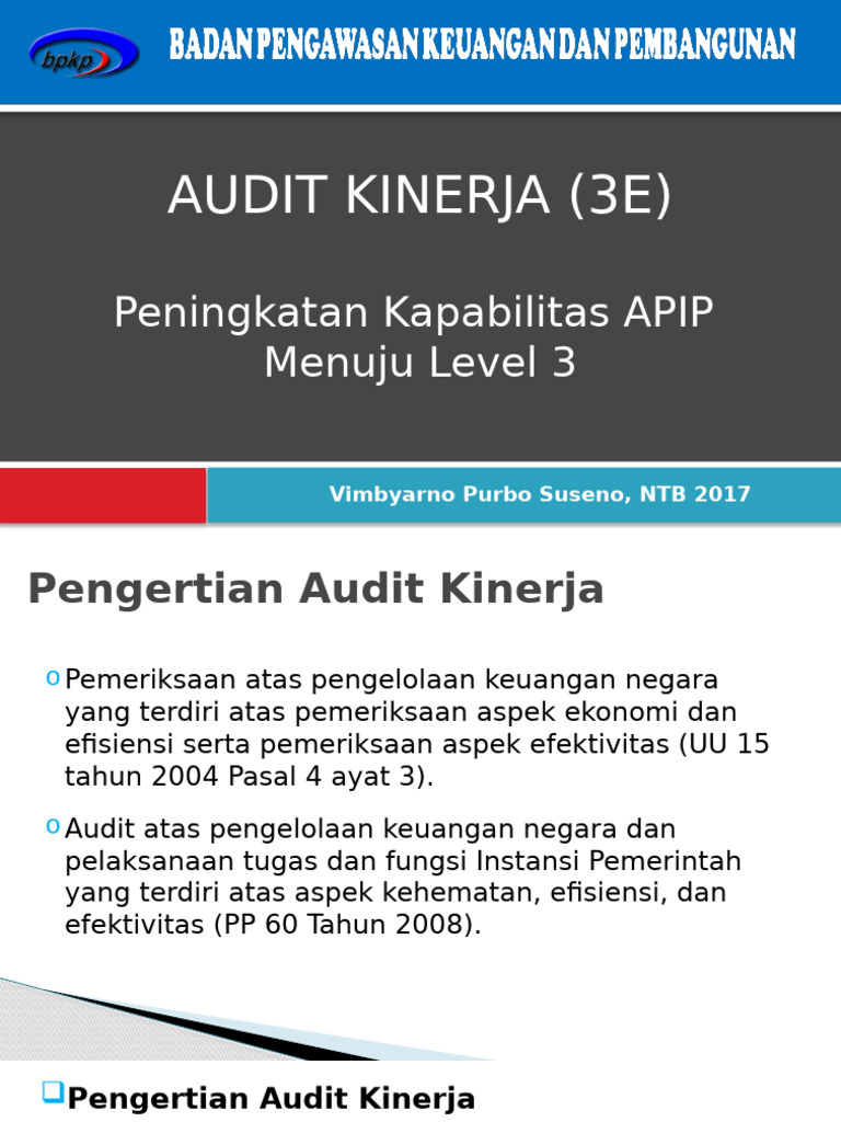 Audit Kinerja: Konsep 3E dan Implementasi | PDF