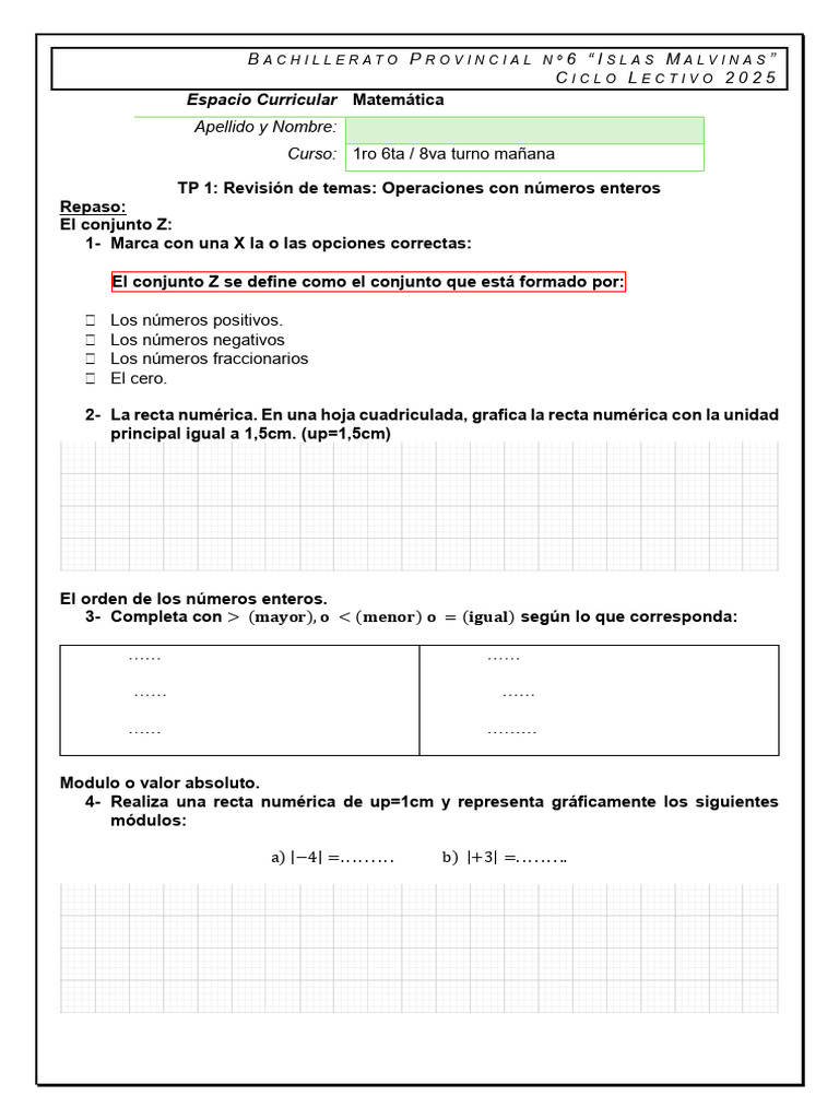 Matemáticas: Operaciones con Números Enteros | PDF | Matemáticas | Números