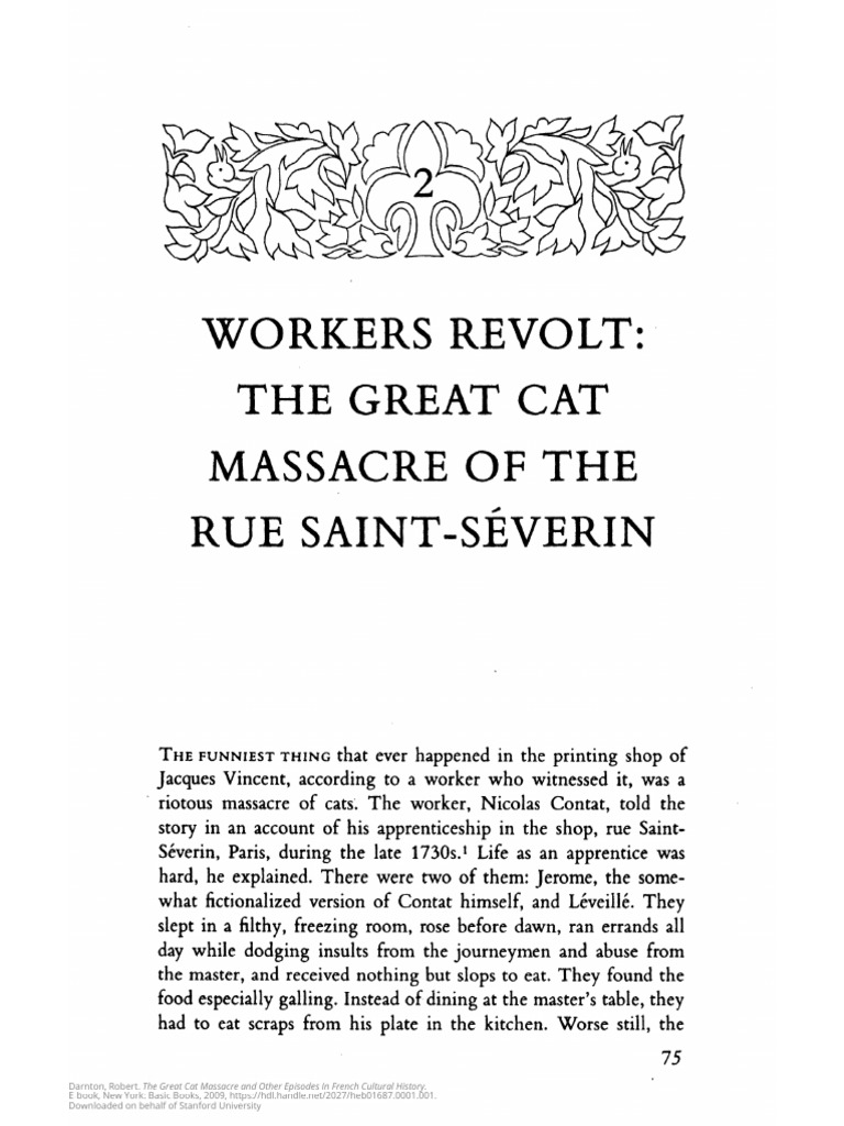 6 2 Workers Revolt The Great Cat Massacre of The Rue Saint-S Verin Page ...