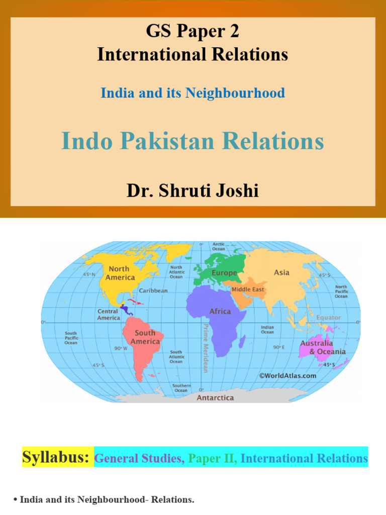 Indo-Pak Relations: Key Phases & Issues | PDF | Government Of Pakistan ...