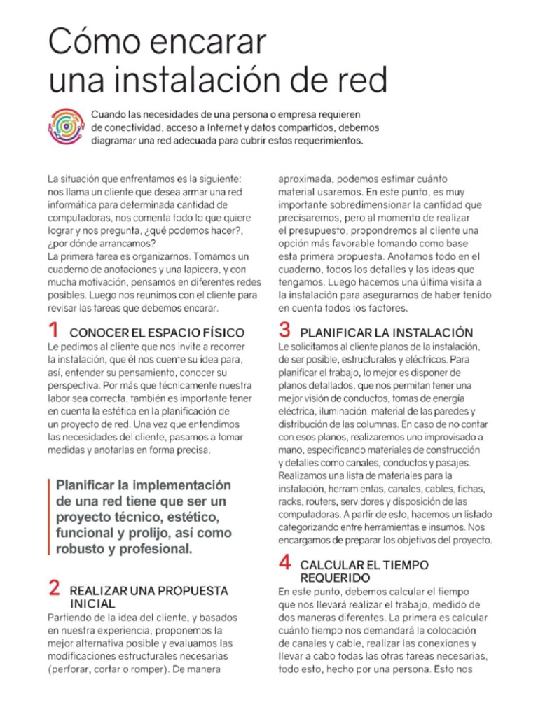 01 Como Encarar Una Instalación de Red - 050307 | PDF