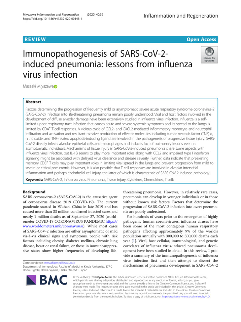 Immunopathogenesis of SARS-CoV-2 Pneumonia | PDF | Macrophage | Influenza