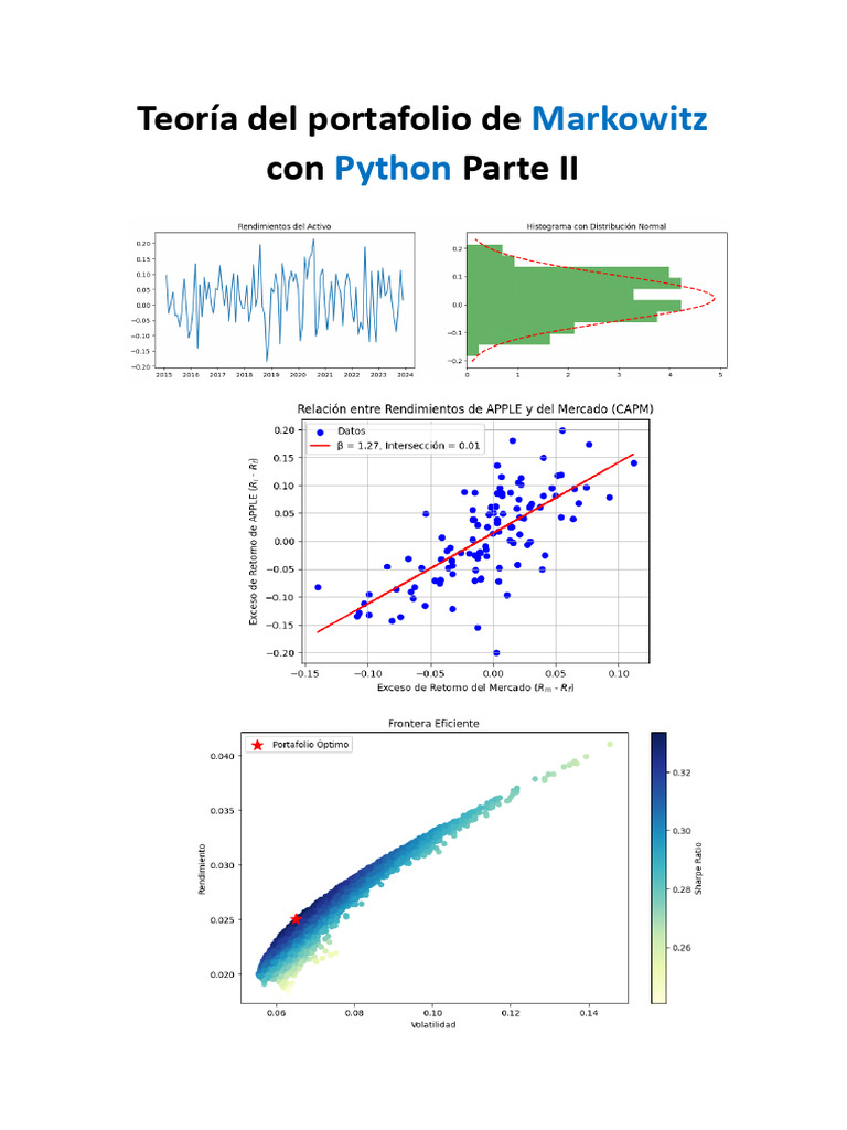 Teoría Del Portafolio de Markowitz Con Python Parte II | PDF