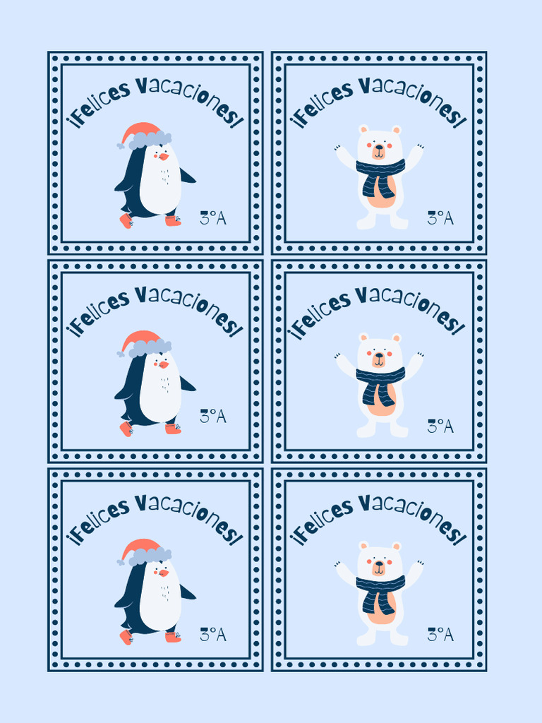 Tarjetas Recortables Felices Vacaciones de Invierno - 20240616 - 213341 ...