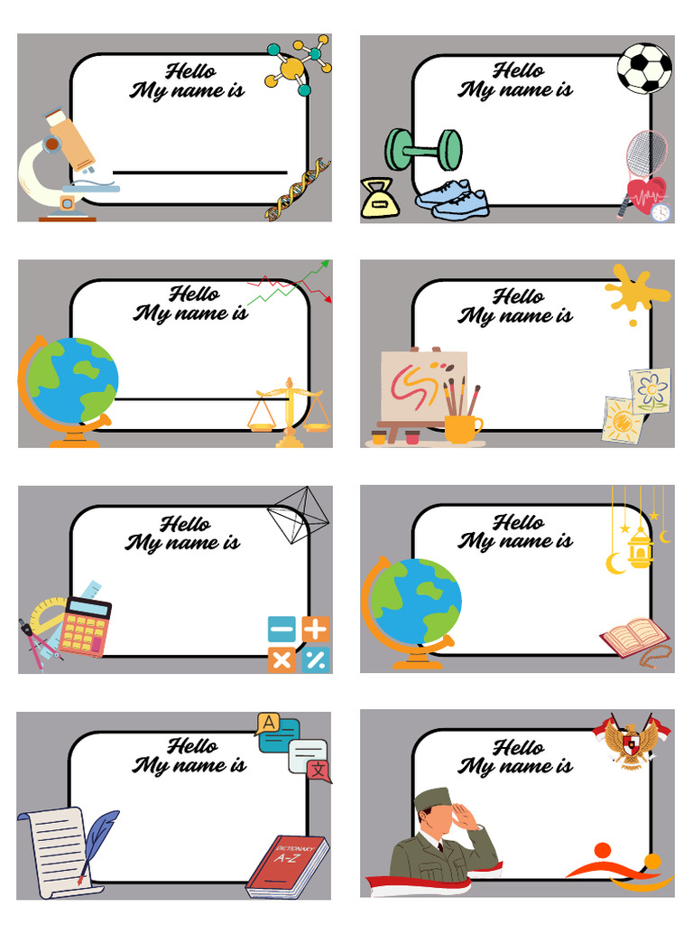Name Tag Sticker | PDF