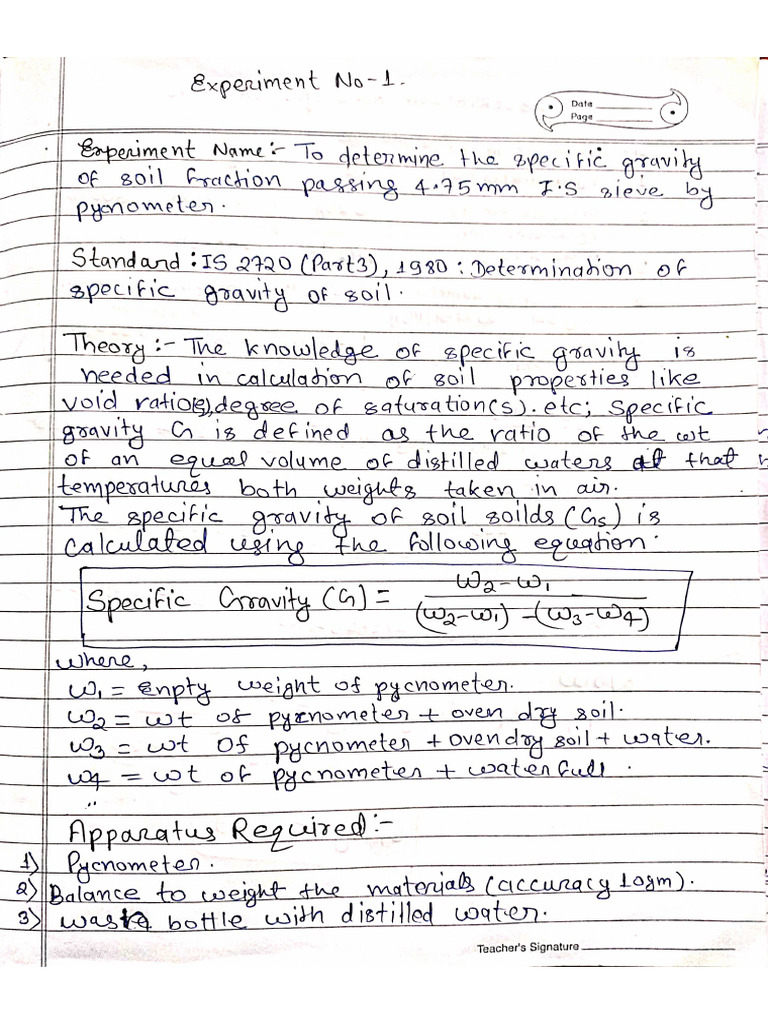 Geotechnical Lab Exp 1-6 | PDF