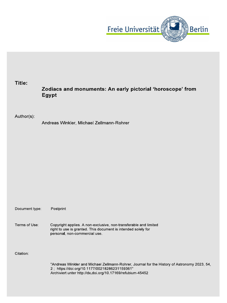 Ancient Egyptian Pictorial Horoscope | PDF | Planets In Astrology | Zodiac