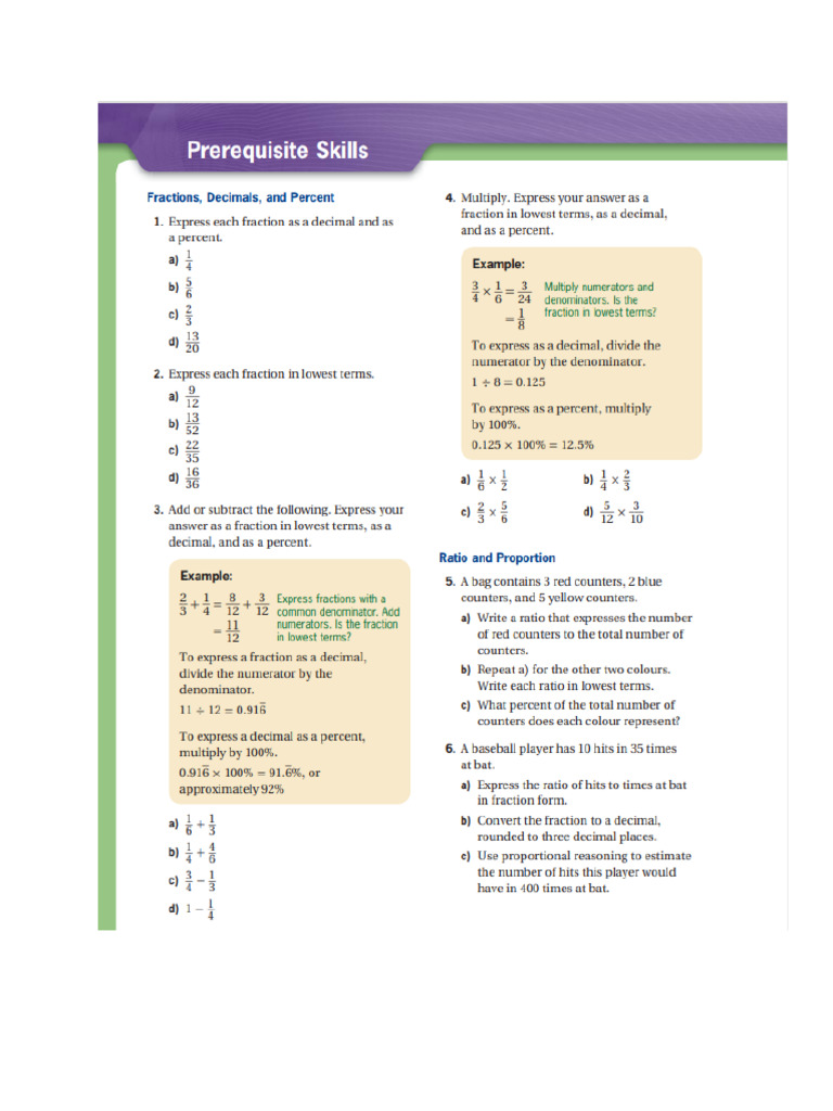 Chap 1 Prerequisite Skills | PDF