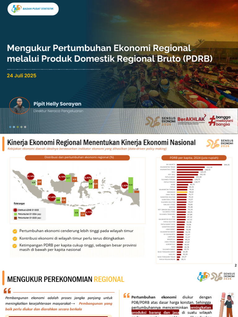 BPS - Mengukur Pertumbuhan Ekonomi Regional Melalui PDRB | PDF