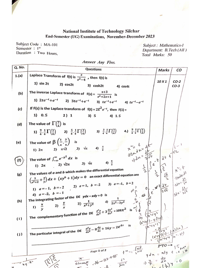 Ma 101 | PDF