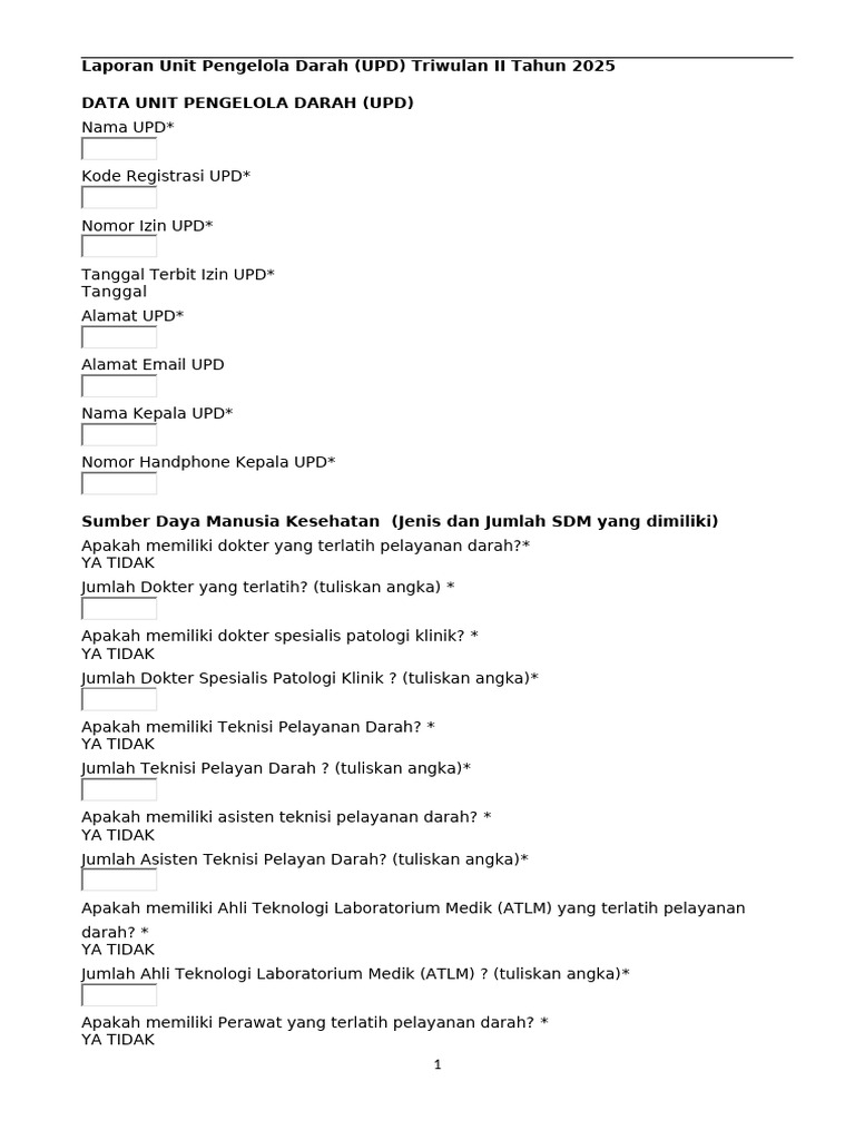 Format Laporan UPD Triwulan 2 Tahun 2025 | PDF
