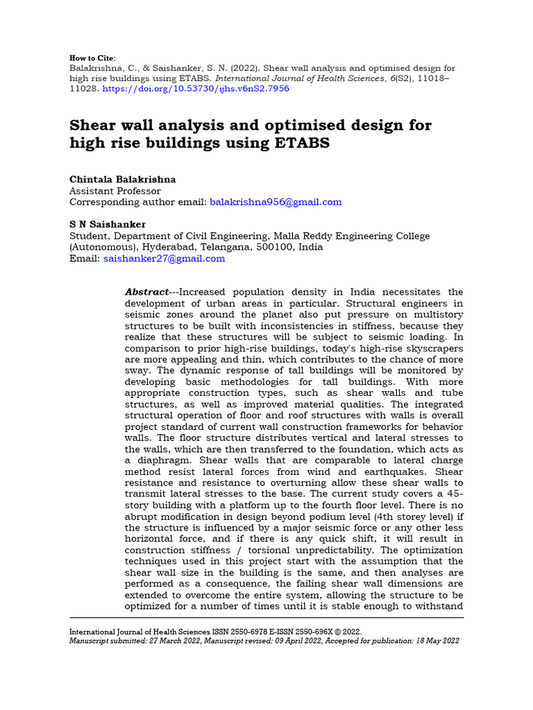 Shear Wall Analysis and Optimised Design For High | PDF | Mathematical ...