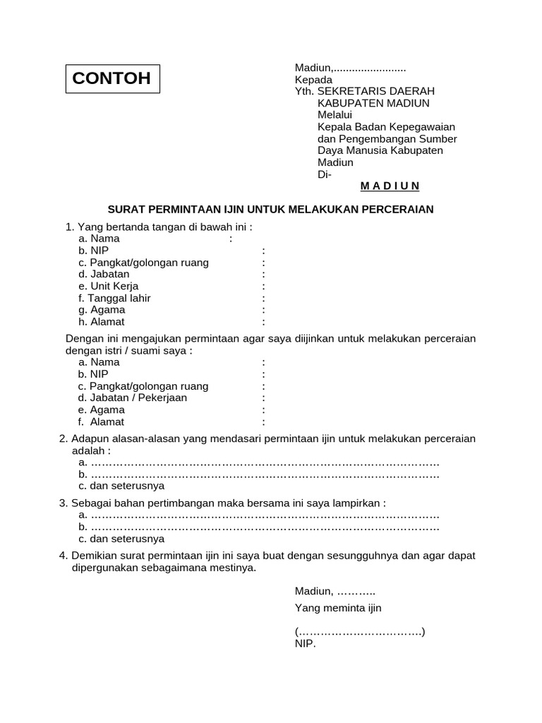 Izin Perceraian Pns | PDF