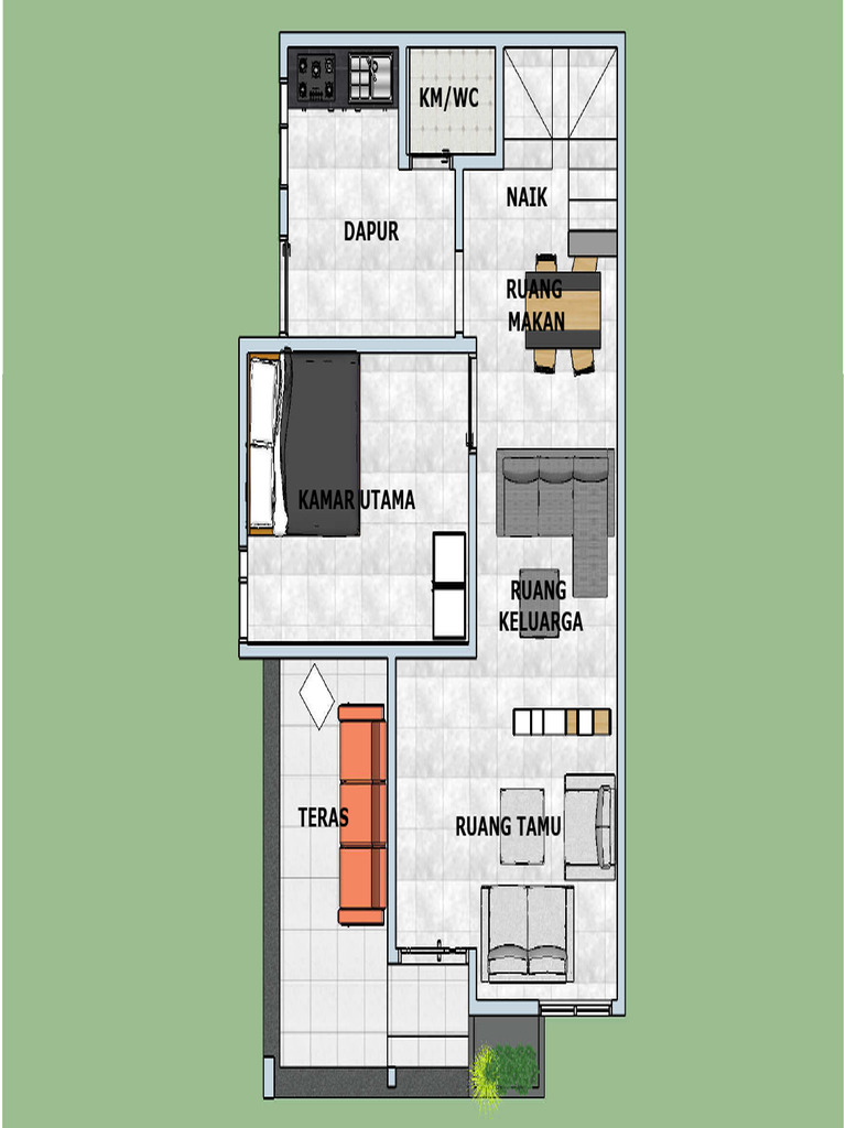 Denah Rumah: Dapur, Kamar, dan Ruang Keluarga | PDF