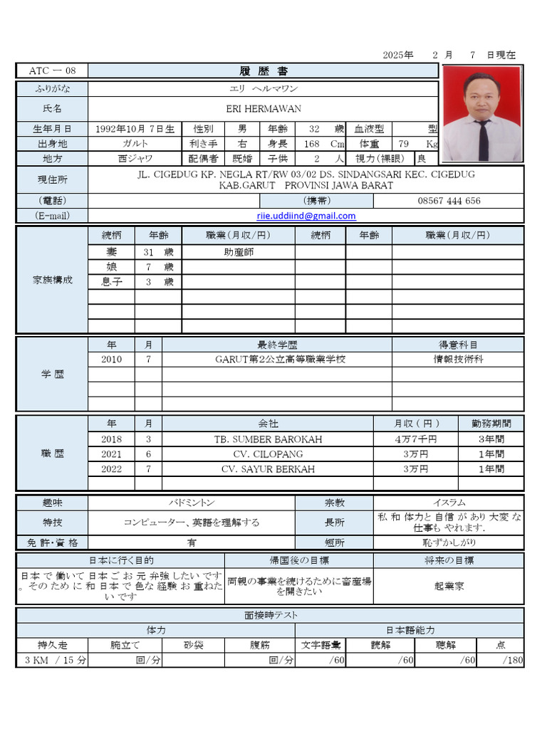 CV Ataru - Eri Hermawan | PDF