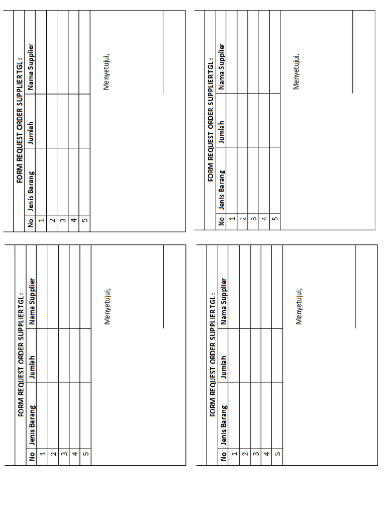 Form Order Barang | PDF