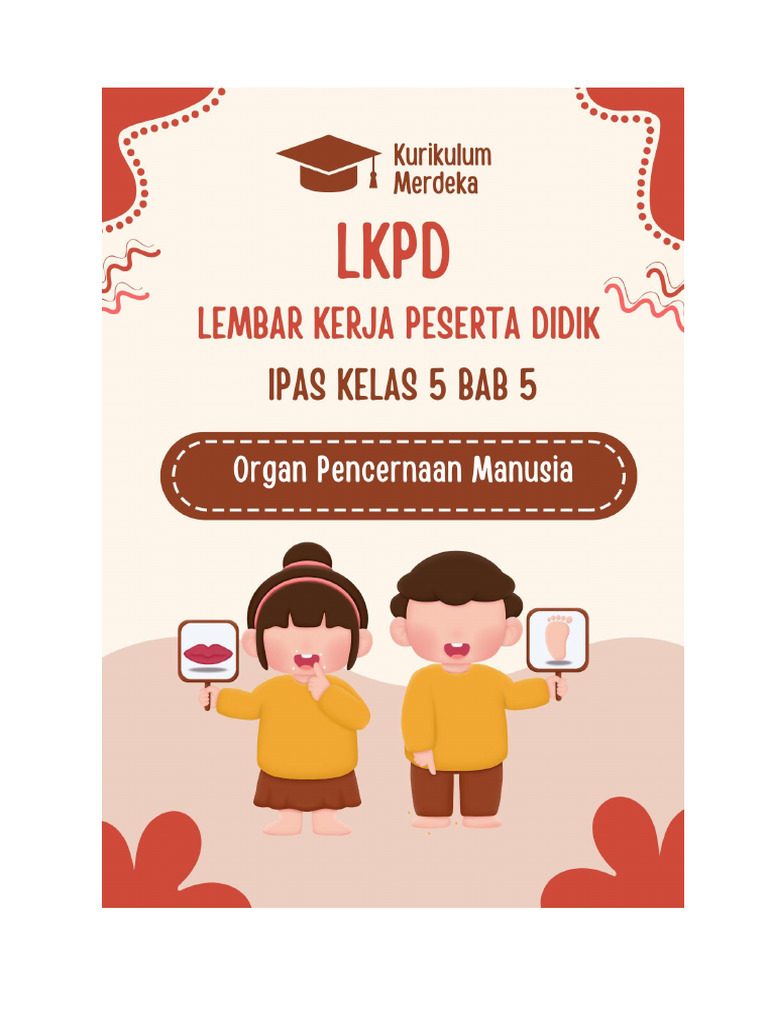 LKPD Ipas Kelas 5 Bab 5 - Organ Pencernaan Manusia | PDF