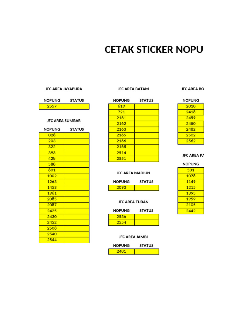 Cetak Nopung Fix | PDF