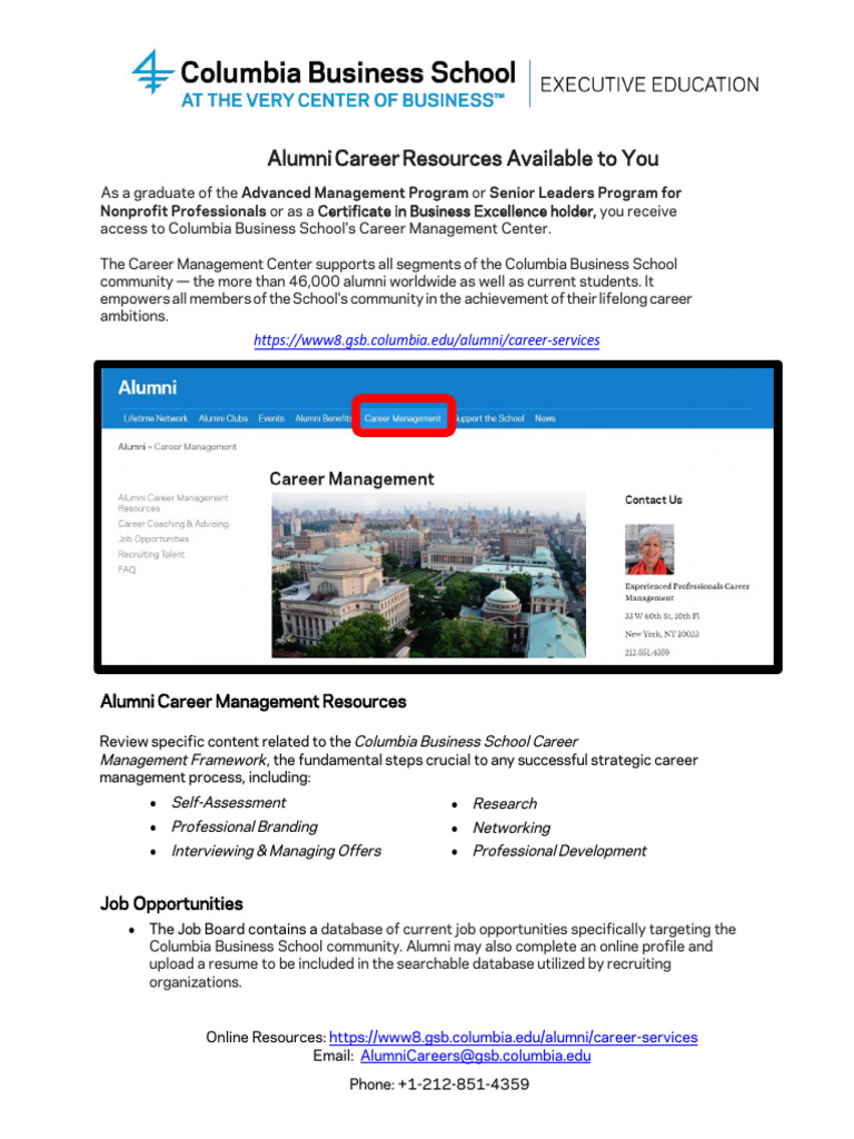 Columbia Business School Alumni Resources | PDF | Economies | Business