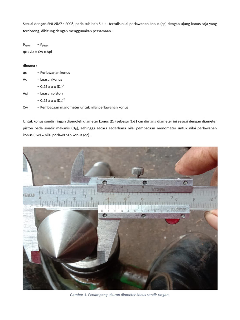 Penampang Dan Ukuran Piston Sondir 10 Ton | PDF