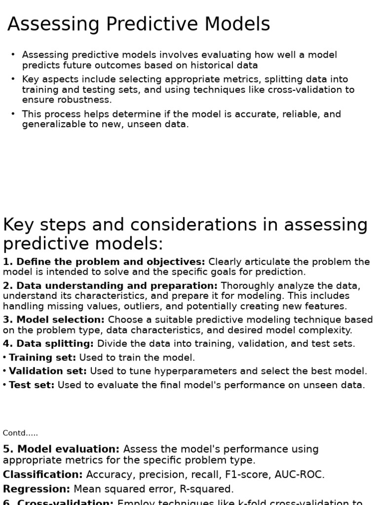 Assessing Predictive Models | PDF | Analytics | Machine Learning