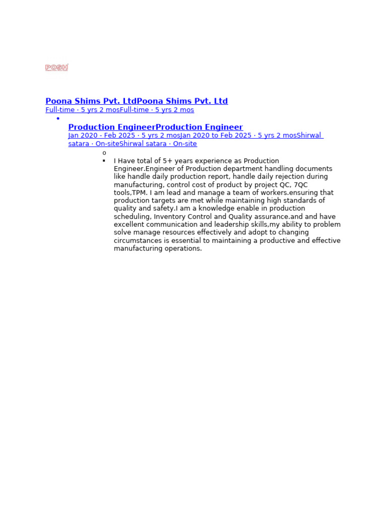 Poona Shims PVT | PDF