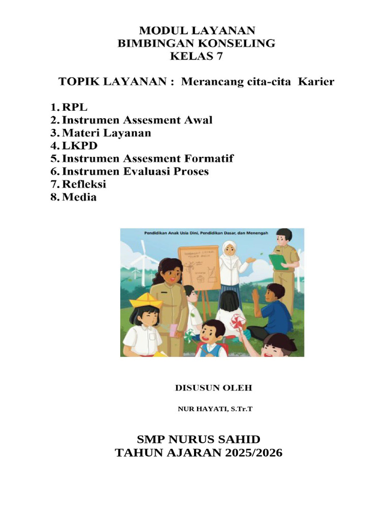 Modul Layanan (Ajar) Bimbingan Konseling Kelas Vii | PDF