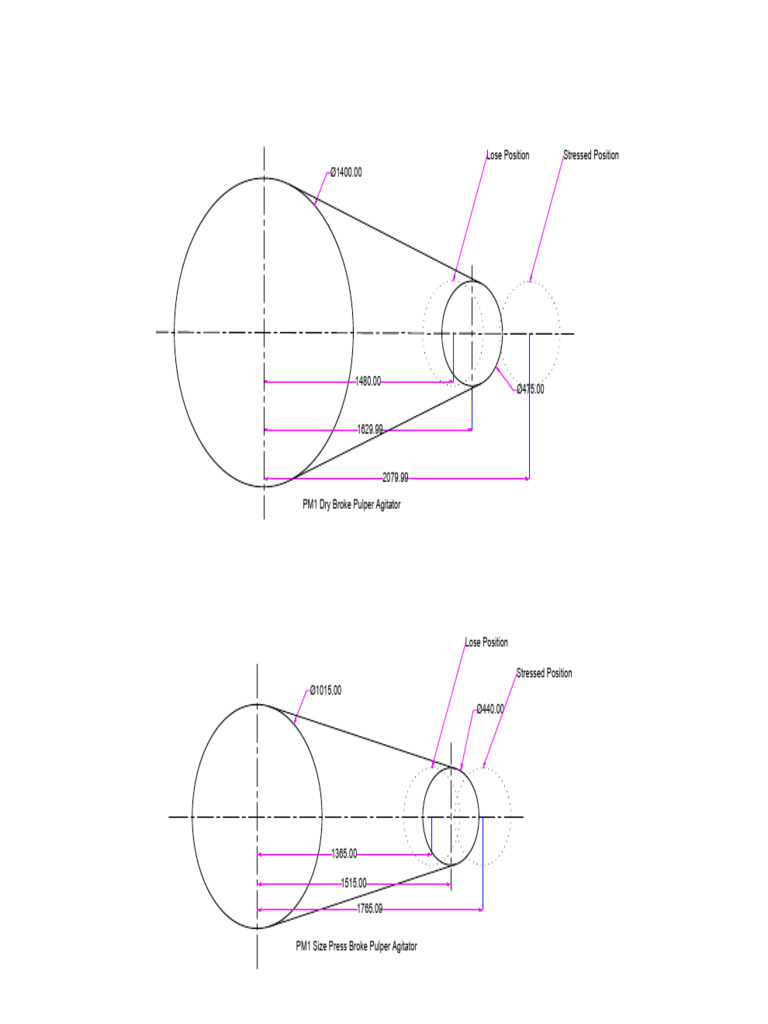 PM1 Broke Pulper Drive Pully Position-Model | PDF