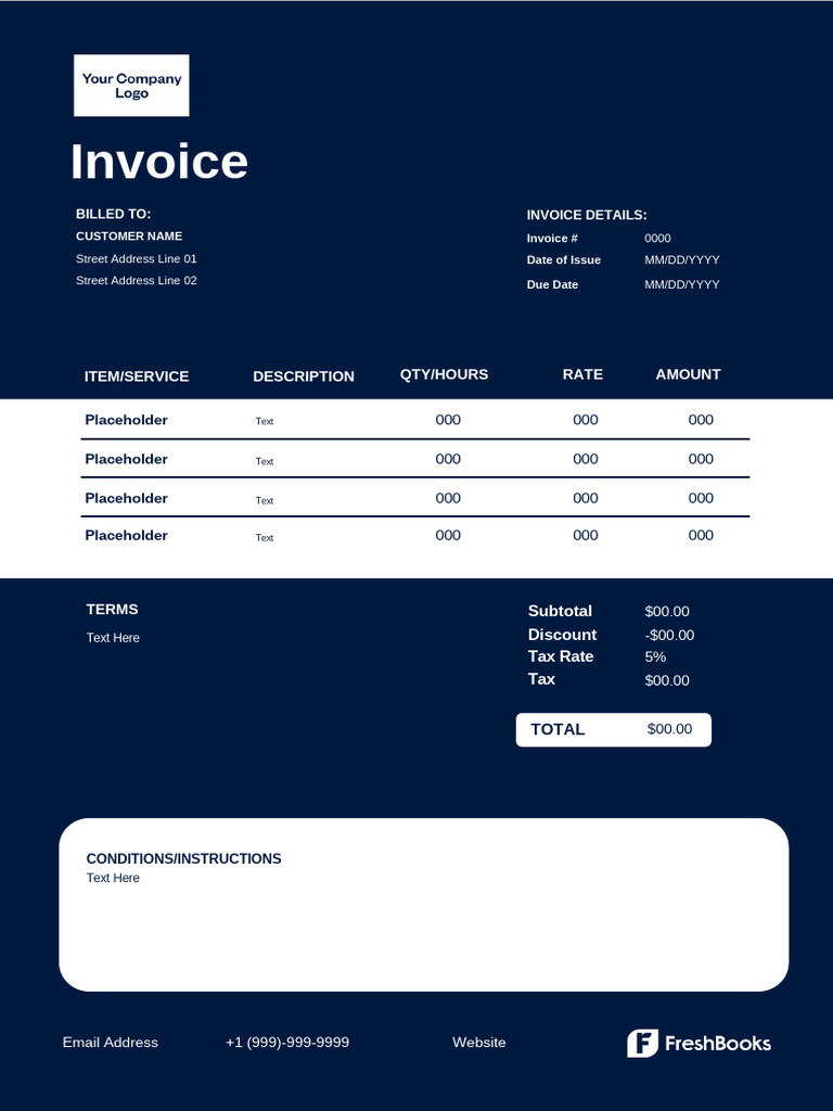 Physical Therapy Word Invoice Template For US Template 09 | PDF