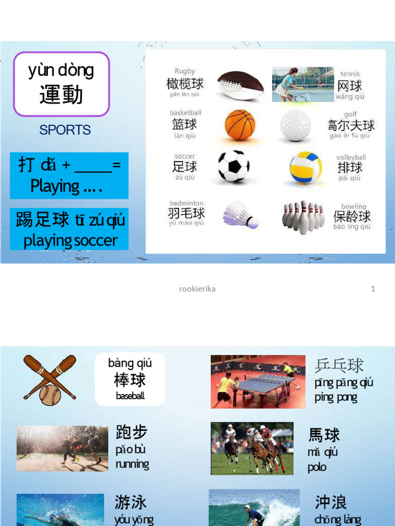 Chinese Sports Vocabulary Guide | PDF