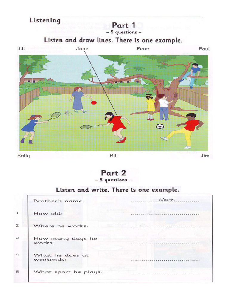 Movers 2 Test 1 | PDF