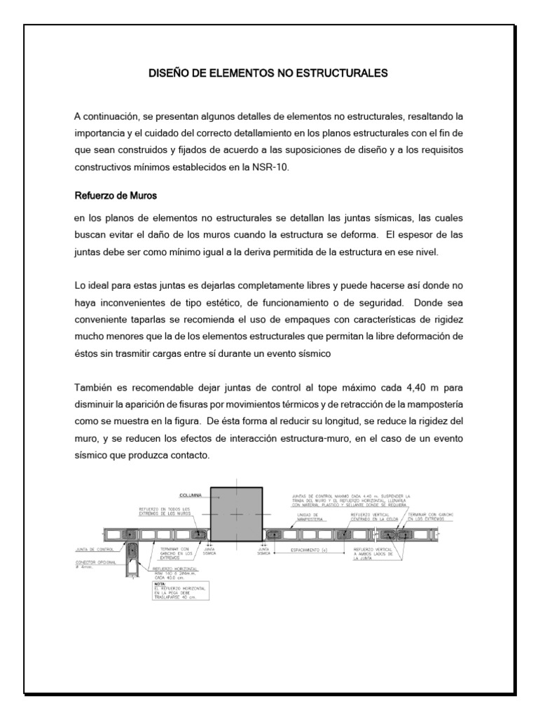 Diseño de Elementos No Estructurales | PDF | Albañilería | Rigidez