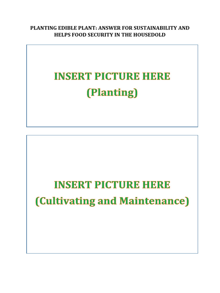 Final Project Guidelines Planting Edible Plants | PDF