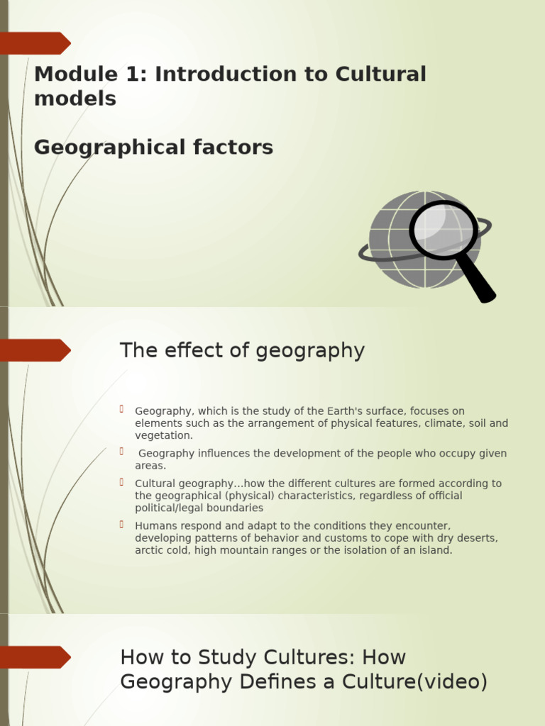 1.3 Culture and Geographical Factors | PDF | Mountains | Climate