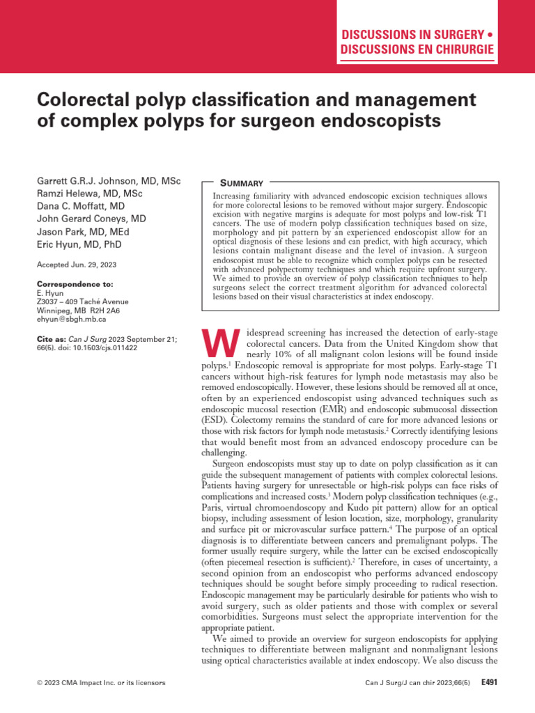 Colorectal Polyp Classification Overview | PDF | Colorectal Cancer ...