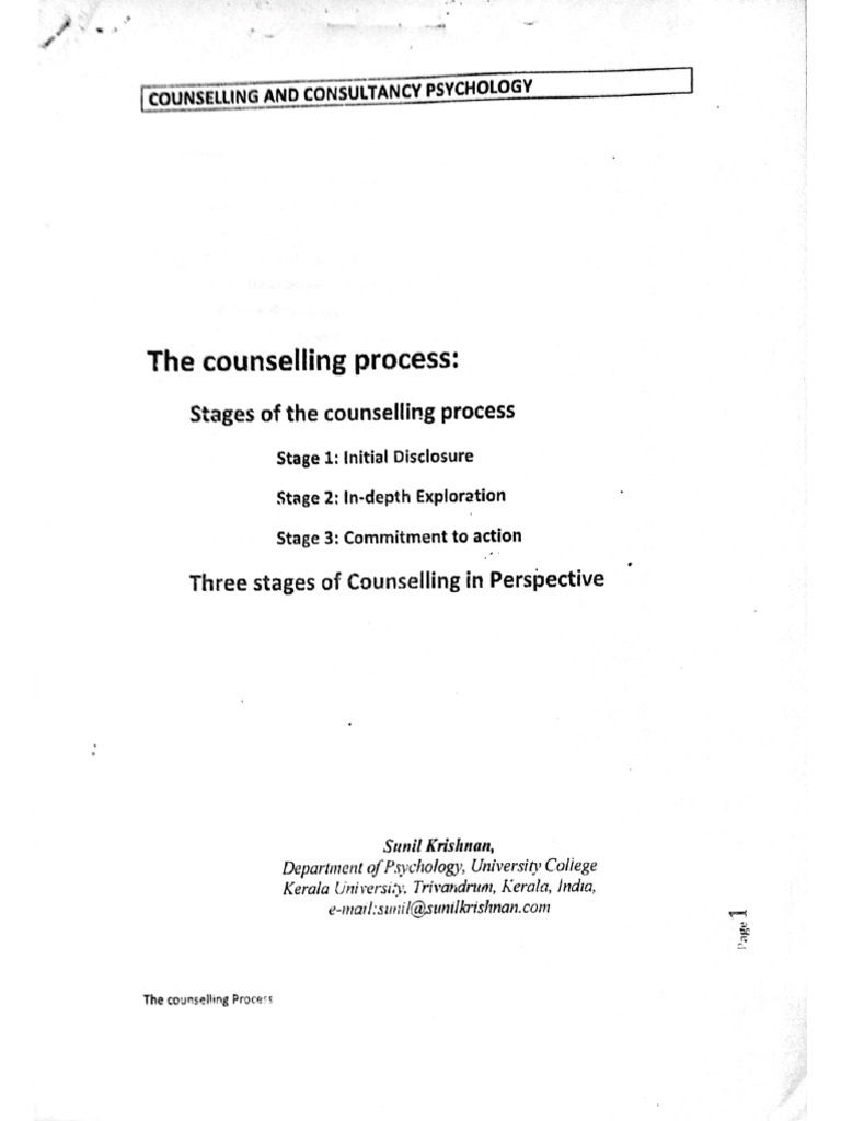 The Counseling Process | PDF