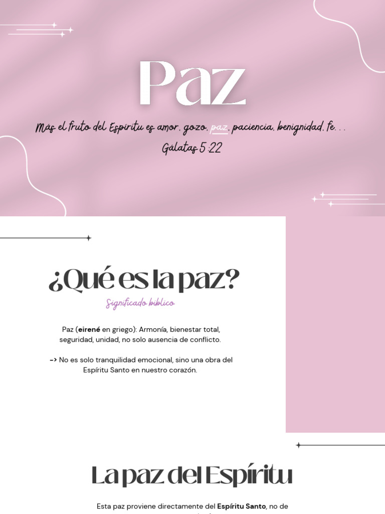 La Paz del Espíritu: Clave Bíblica y Práctica | PDF | Paz | Fruto Del ...