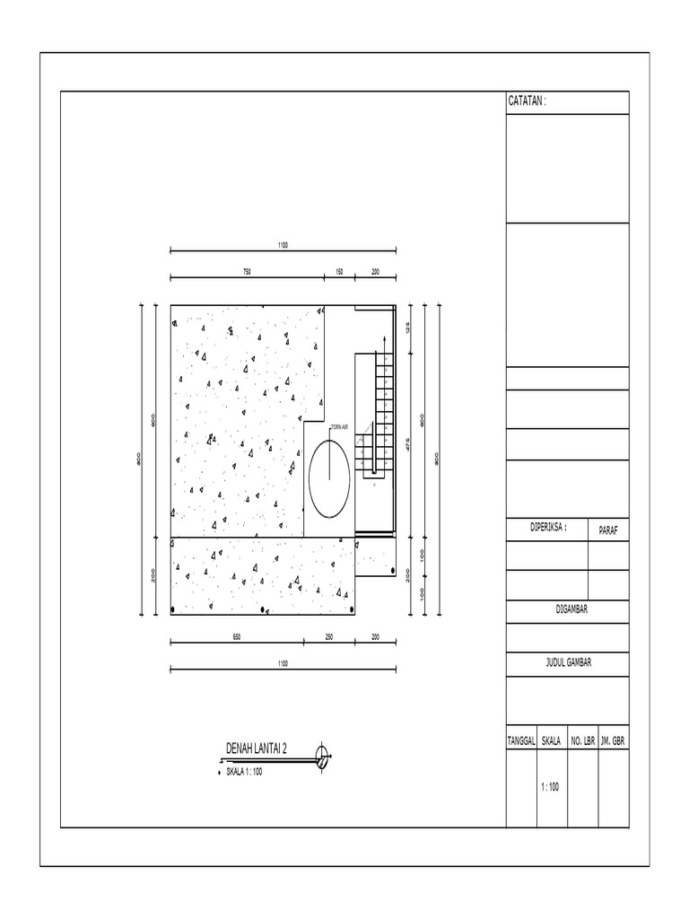 Denah Atap Dak Beton Lantai 2 | PDF
