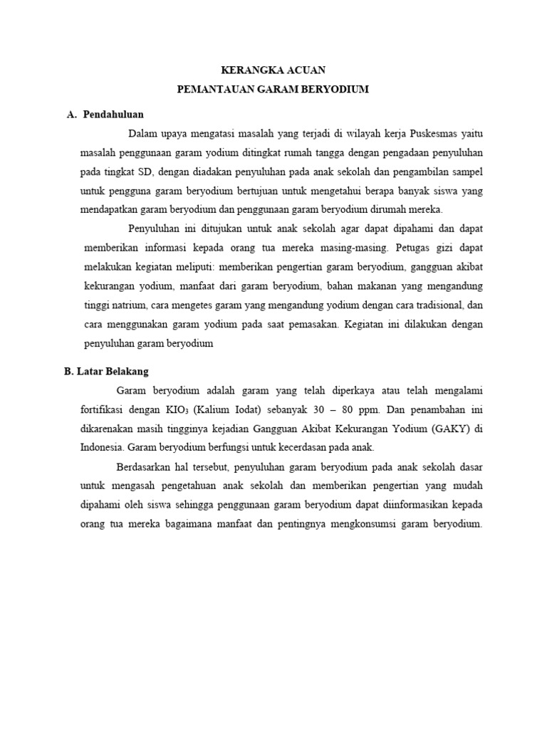 Penyuluhan Pentingnya Garam Beryodium | PDF