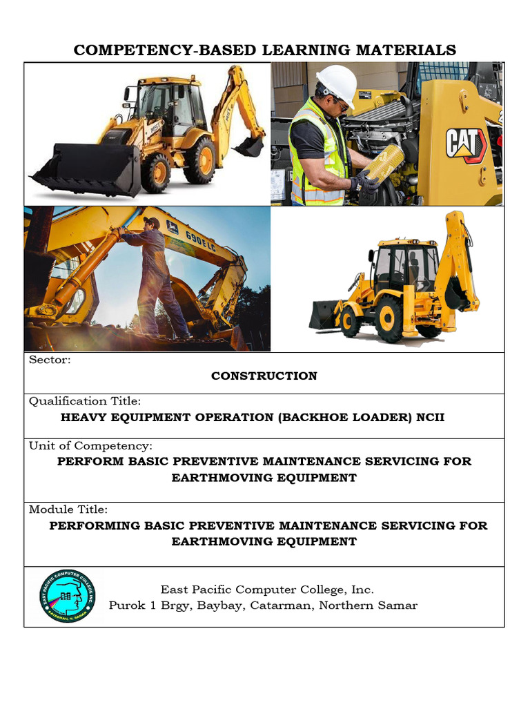 Preventive Maintenance for Backhoe Loader | PDF | Heavy Equipment | Loader (Equipment)