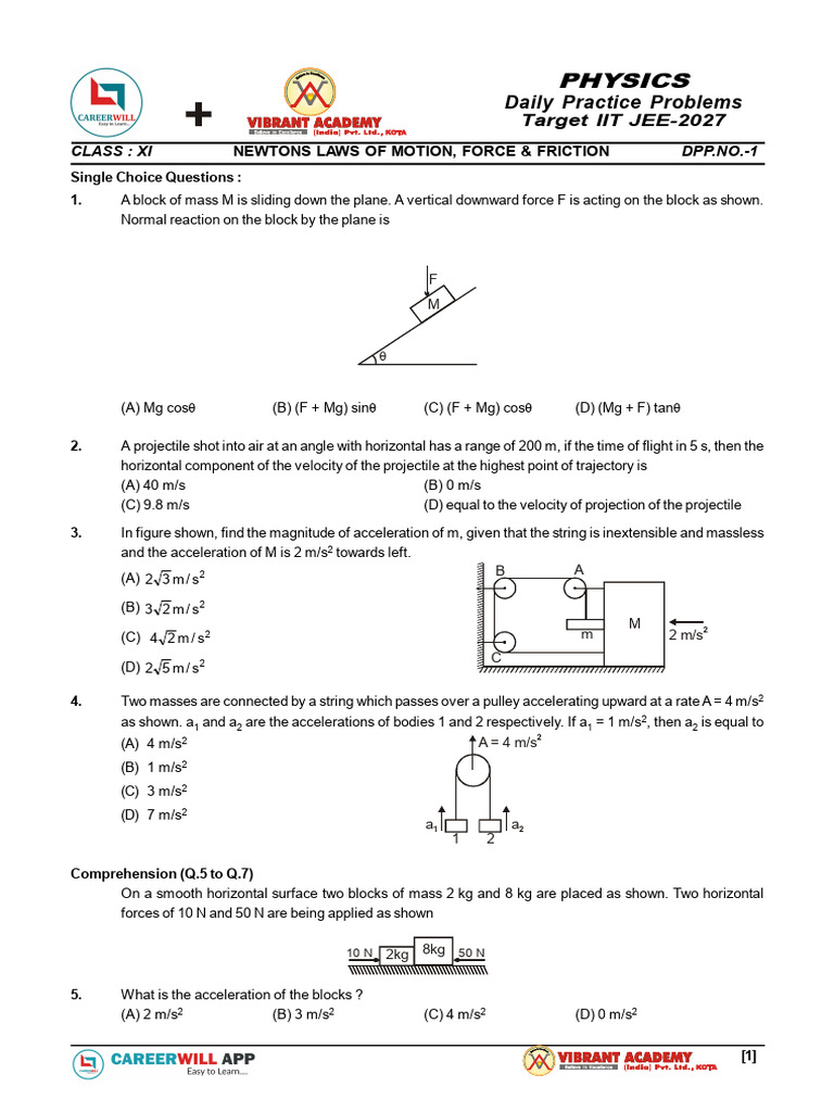 NEET Physics Practice Problems PDF | PDF | Force | Physical Quantities