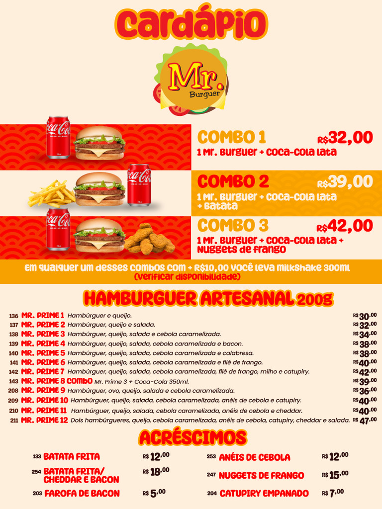 Cardápio MR Burguer | PDF