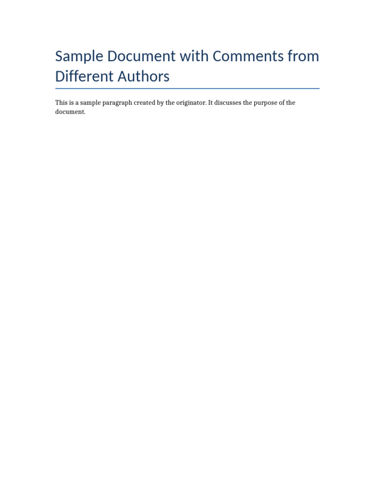 Sample Comment Document | PDF