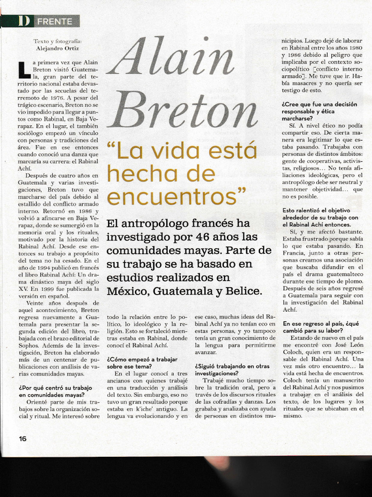 Alain Breton y El Rabinal Achí | PDF