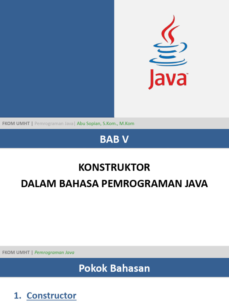 Pertemuan 5 - Konstruktor | PDF