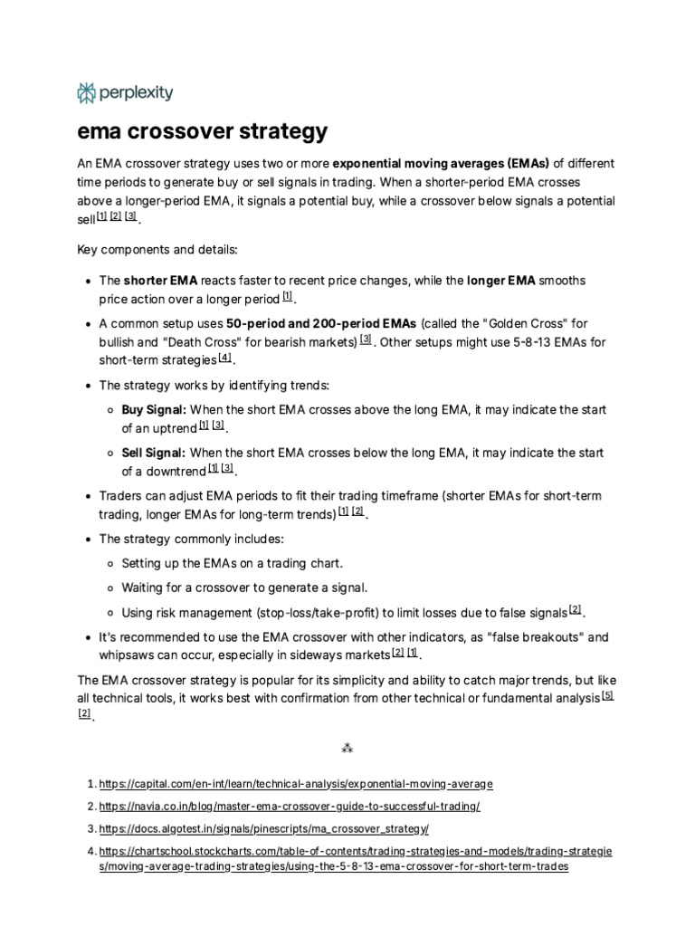1 Ema Crossover Strategy | PDF