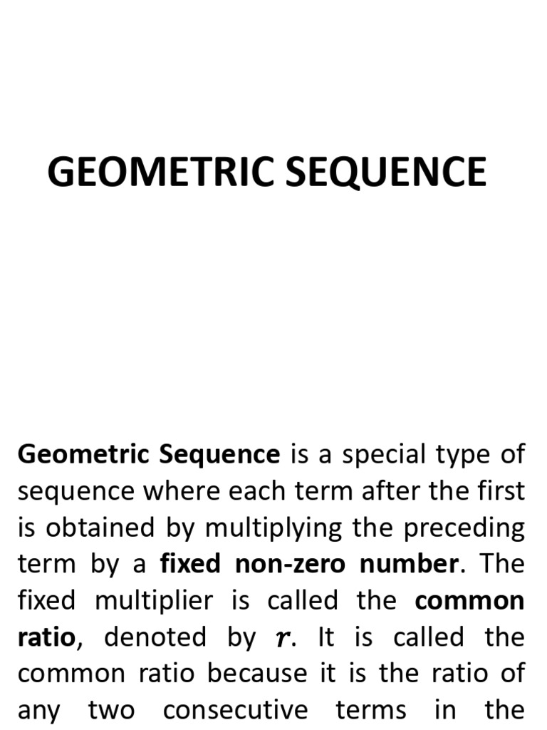 Geometric Sequences and Series Explained | PDF | Series (Mathematics ...
