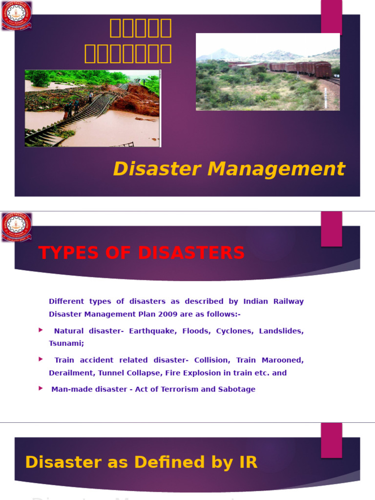 Indian Railway Disaster Management Plan | PDF | Emergency Management ...